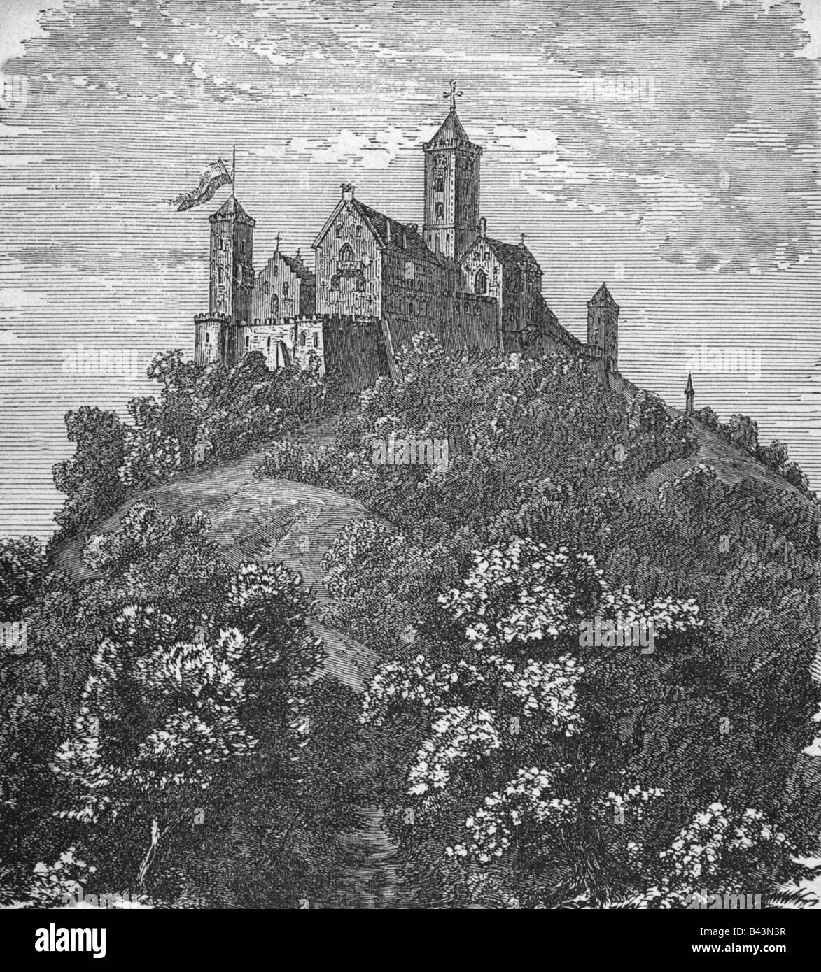 Wartburg castle eisenach thuringia germany Black and White Stock Photos ...