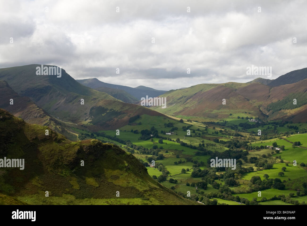 Newlands Valley as seen from near the summit of Cat Bells, near Keswick ...