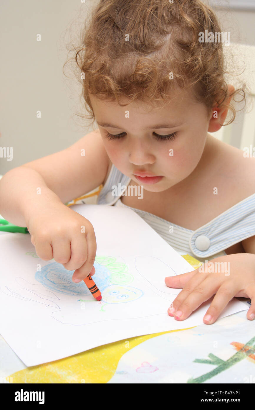 Girl crayon High Resolution Stock Photography and Images - Alamy