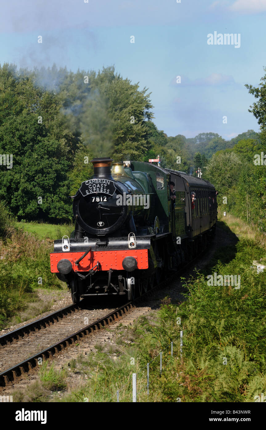 Erlestoke Manor pulling the Cambrian Coast Express out of Hampton Loade ...