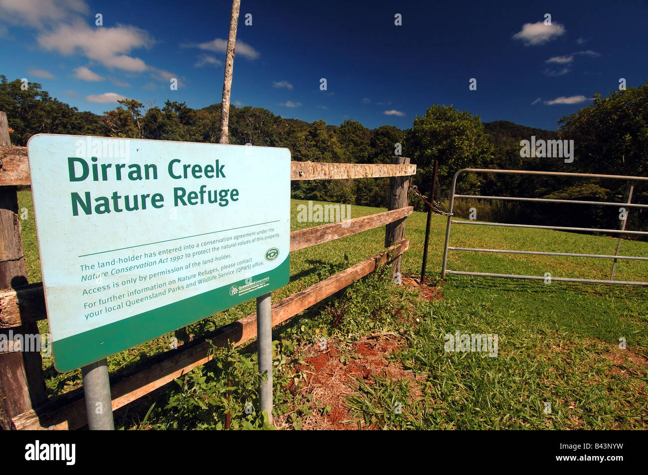 Sign explaining that Dirran Creek Nature Refuge is a voluntary ...