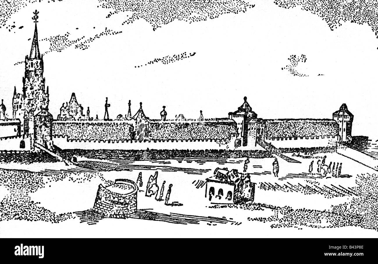 geography / travel, Russia, Moscow, Kremlin, after contemporary image ...