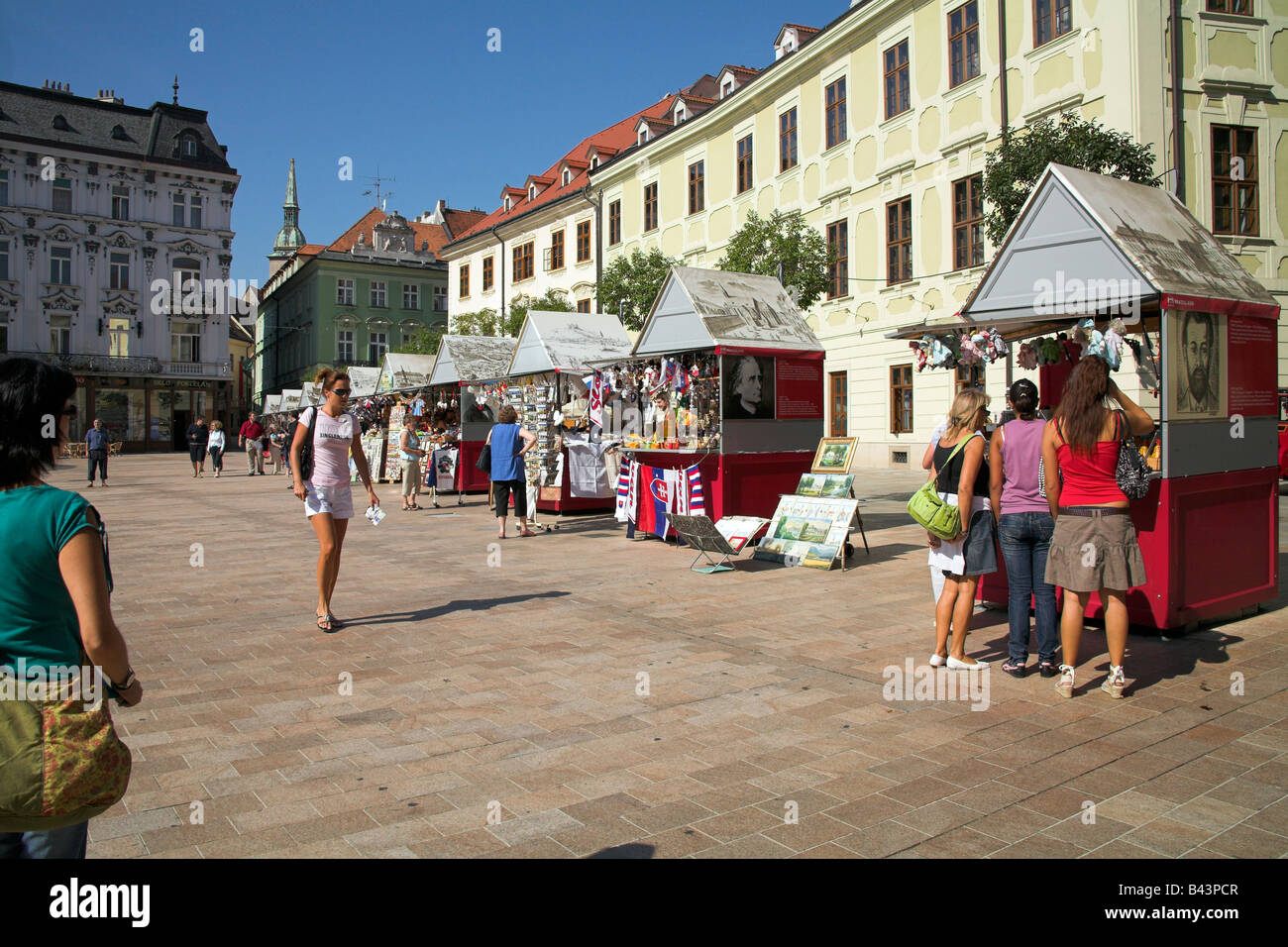 market in Hlavne Namestie Square in Bratislava; Slovak Republic Stock ...