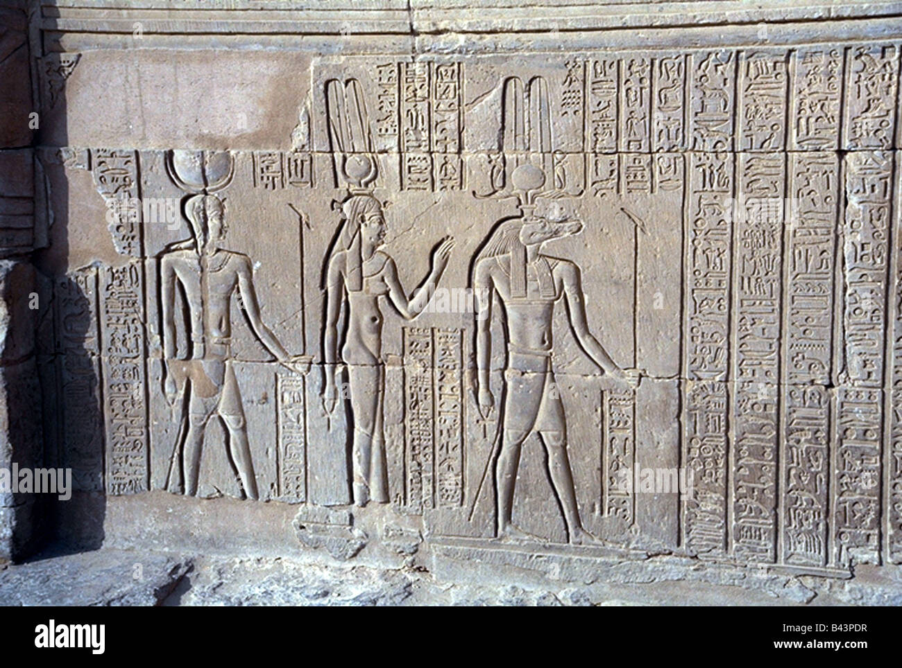 geography / travel, Egypt, Kom Ombo, temple, relief with nile god Sobek ...