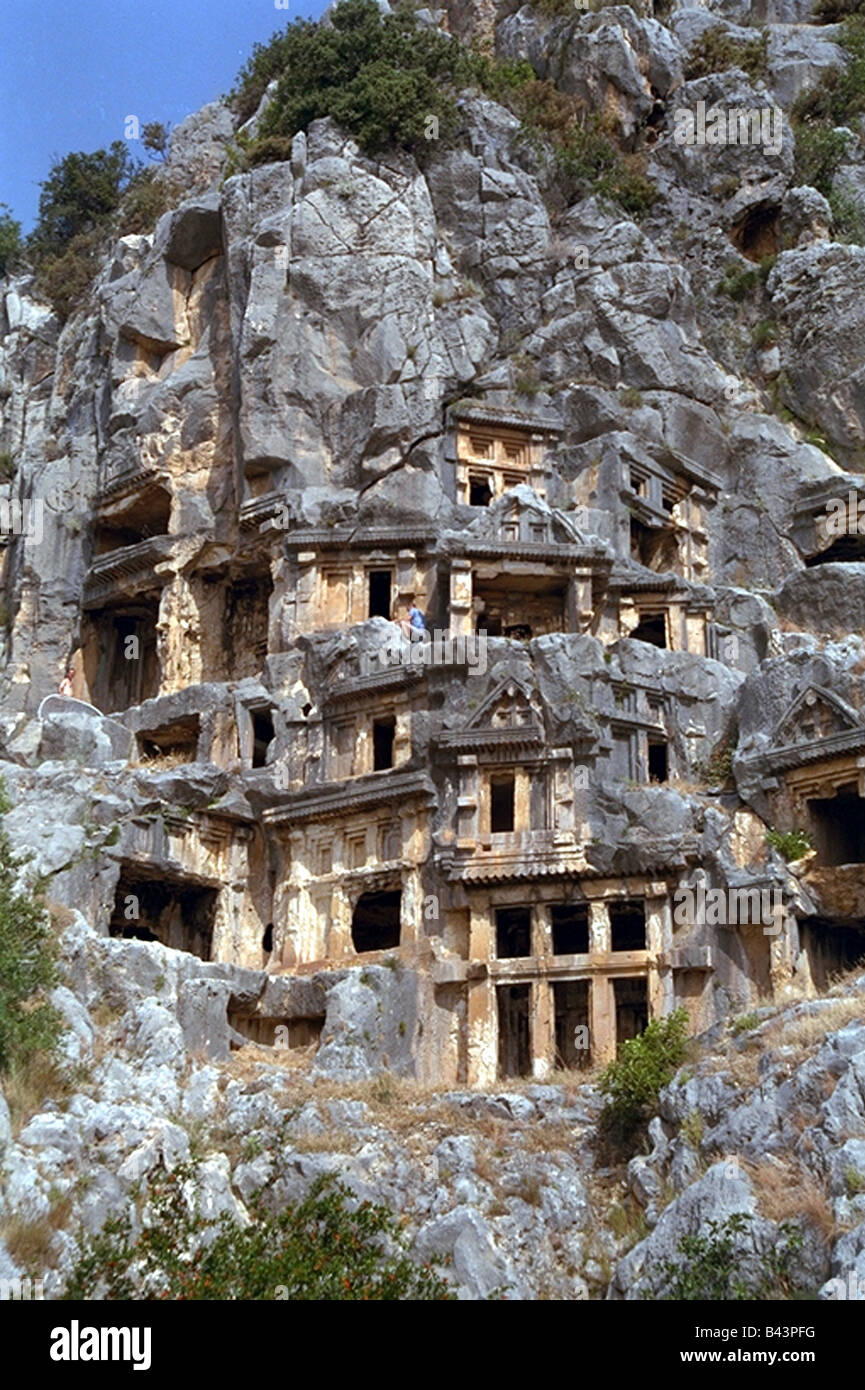 geography / travel, Turkey, Myra, lycian rock tombs, tomb, grave ...