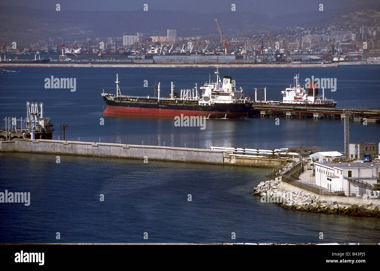geography / travel, Russia, Novorossisk, harbour, docks, freighter ...