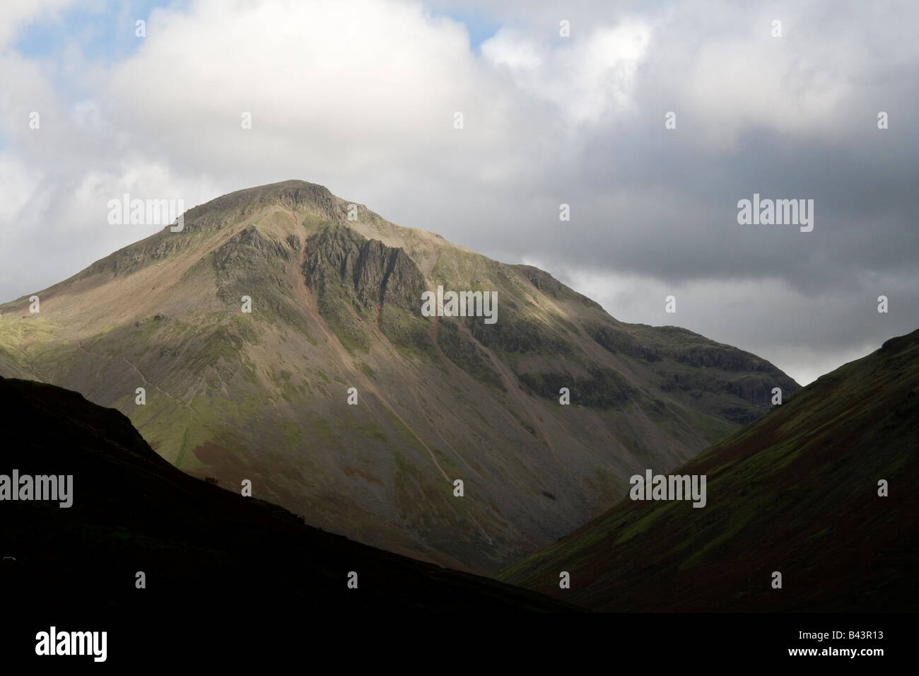 Great Gable in sunlight, Lake District National Park, Cumbria Stock ...