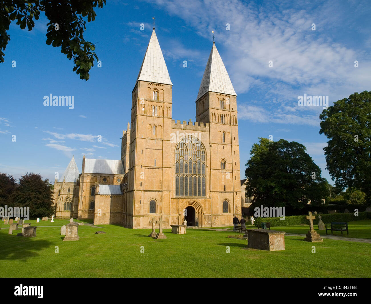 Southwell Minster and the surrounding church yard, on a summer evening ...