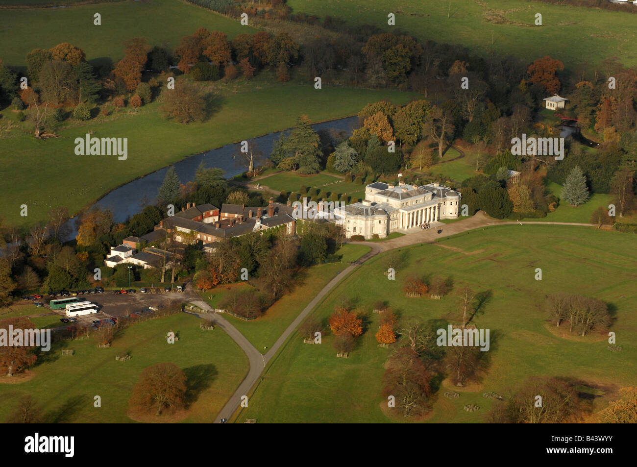 An aerial view of Shugborough Hall in Staffordshire England Stock Photo ...