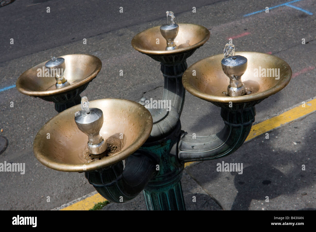 Group of 4 Street water fountains Portland Oregon OR USA Stock Photo ...