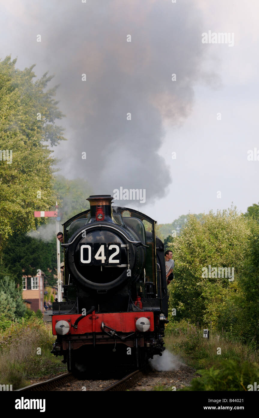Steam engine at Hampton Loade station on the Severn Valley Railway ...