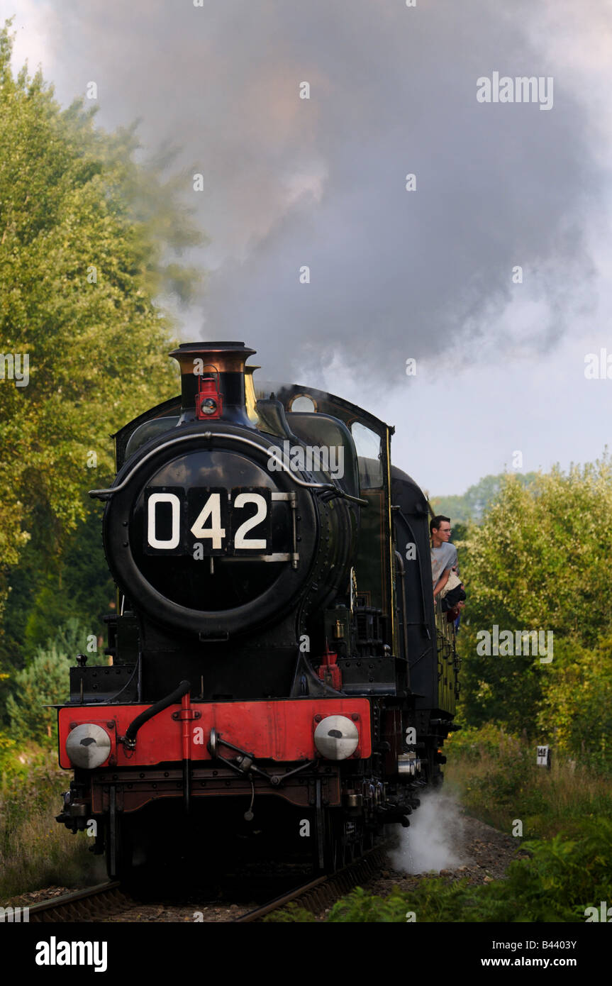 Steam engine at Hampton Loade station on the Severn Valley Railway ...