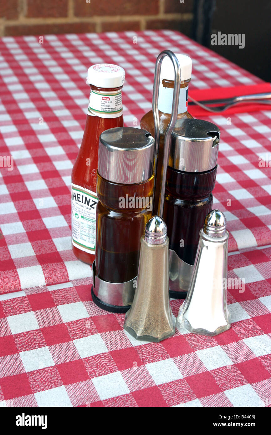 Cafe Condiments, Paddington London Stock Photo - Alamy