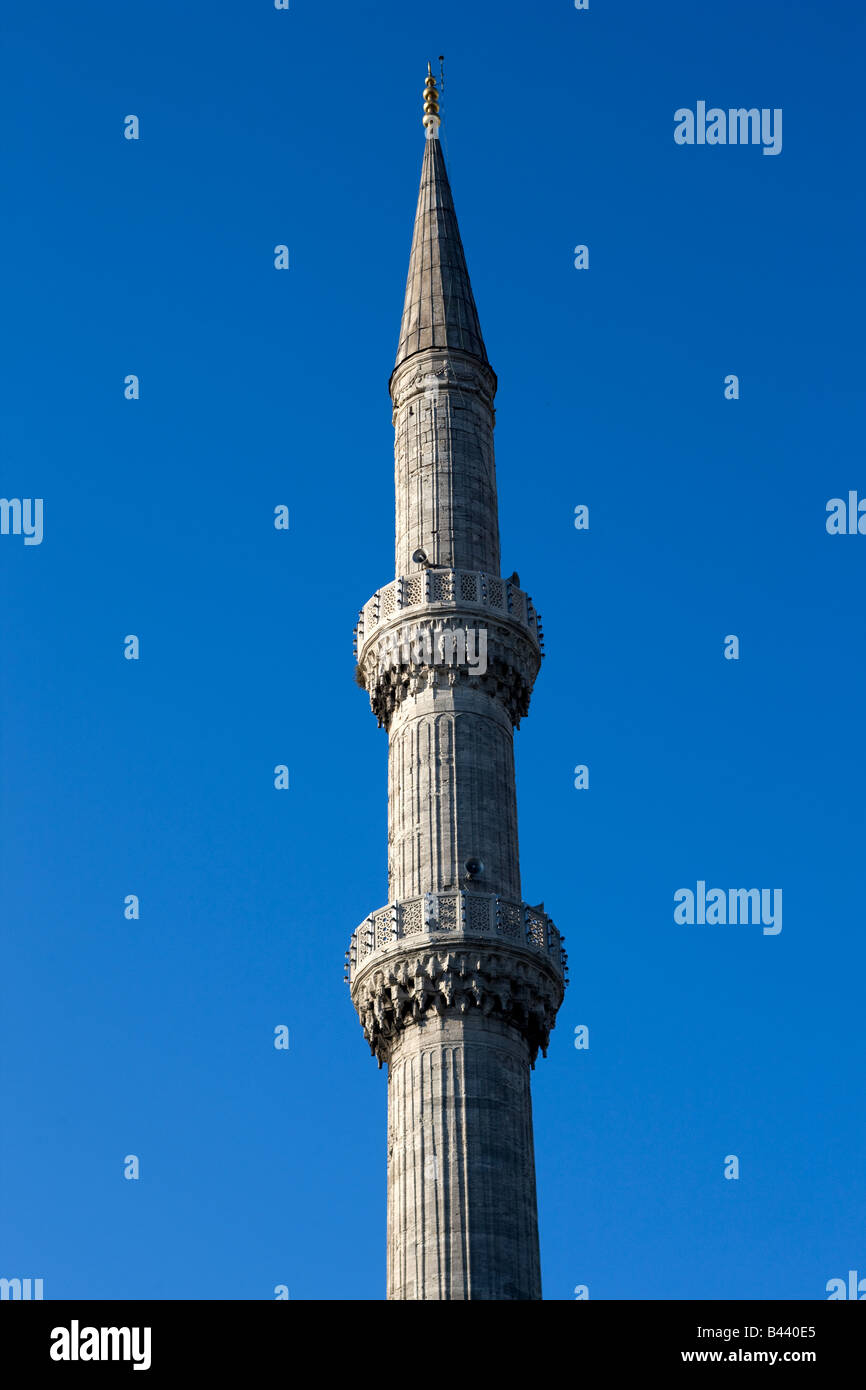 Minaret The Blue Mosque Istanbul Stock Photo - Alamy