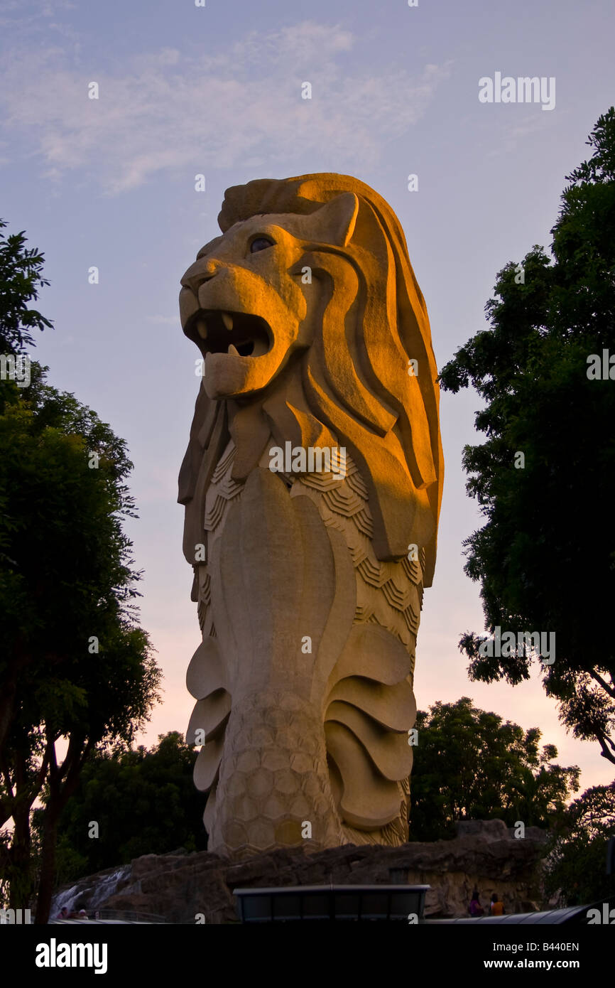 the merlion at sentosa island, singapore Stock Photo - Alamy
