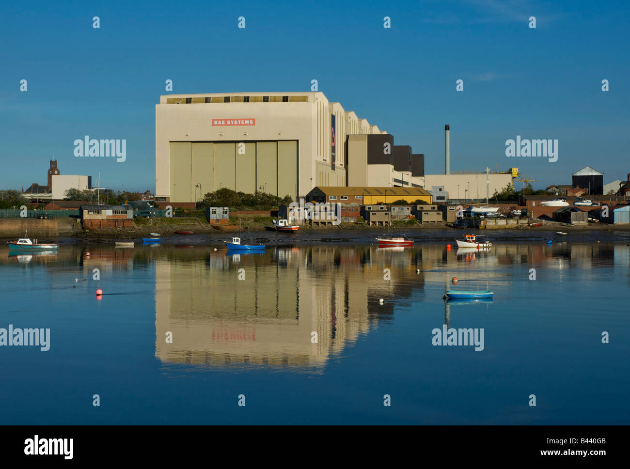 Looking across Walney Channel from Walney Island to the huge submarine ...