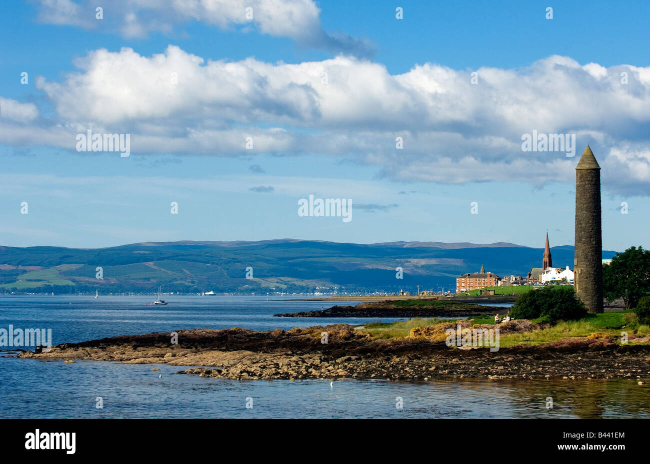 Pencil Point monument dedicated to the battle of Largs 1263. Scotland ...