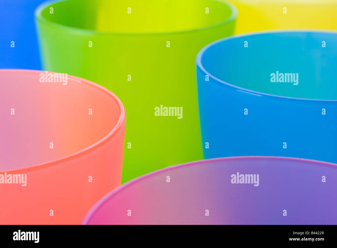 Colorful plastic cups abstract Stock Photo - Alamy