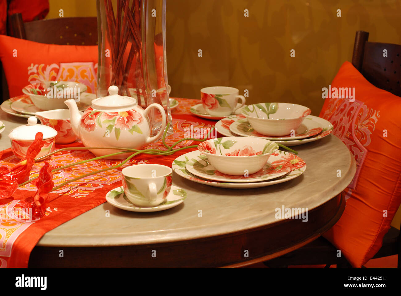 Chinese style dinning table Stock Photo - Alamy