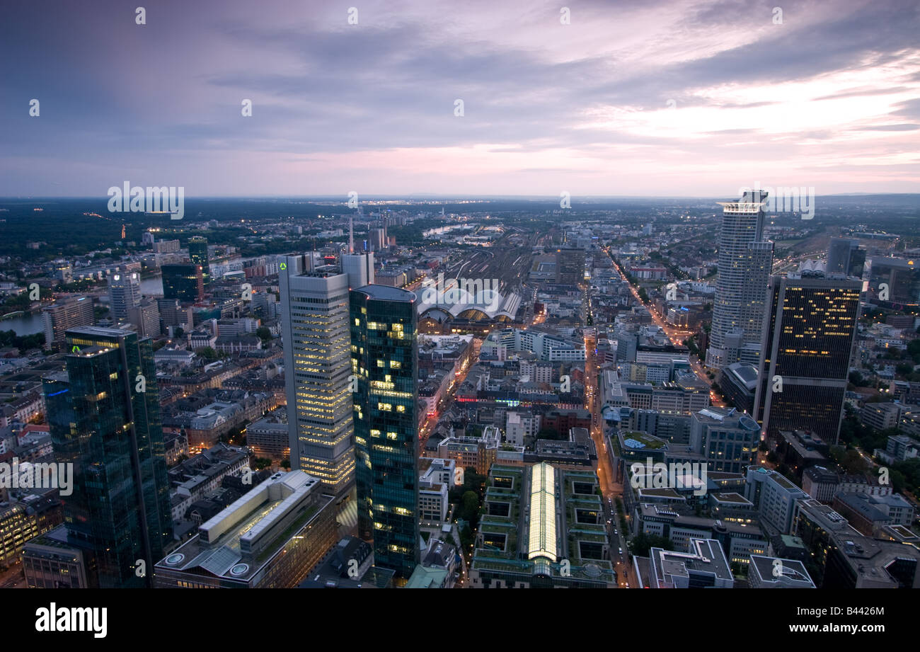 The central CBD of Frankfurt at dusk Stock Photo - Alamy