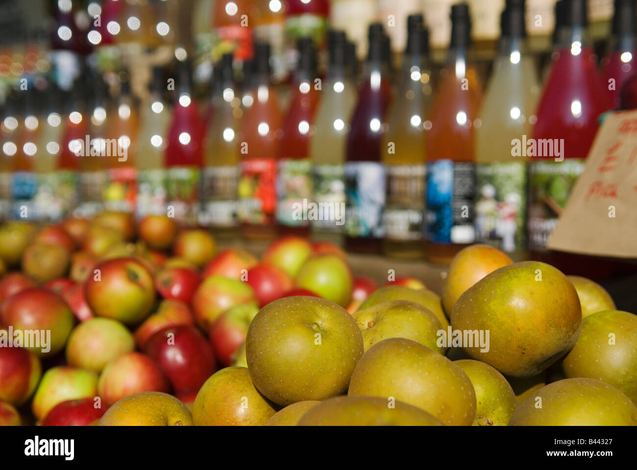 Organic Russet apples organic Worcester apples red in background ...