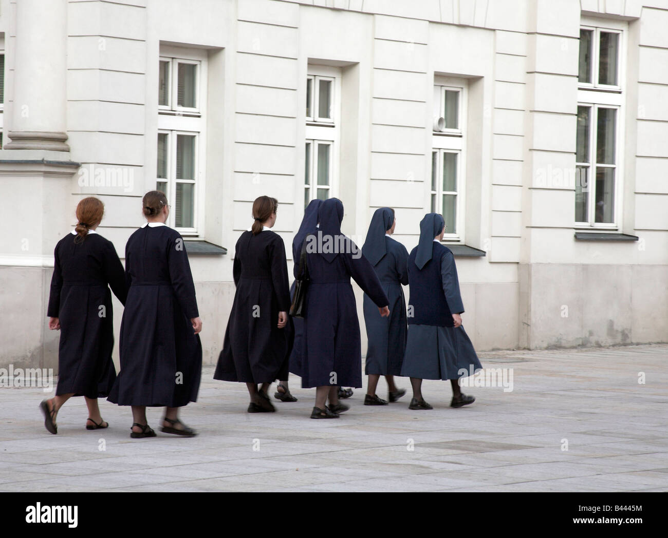 nuns walking in royal route, Warsaw Stock Photo - Alamy