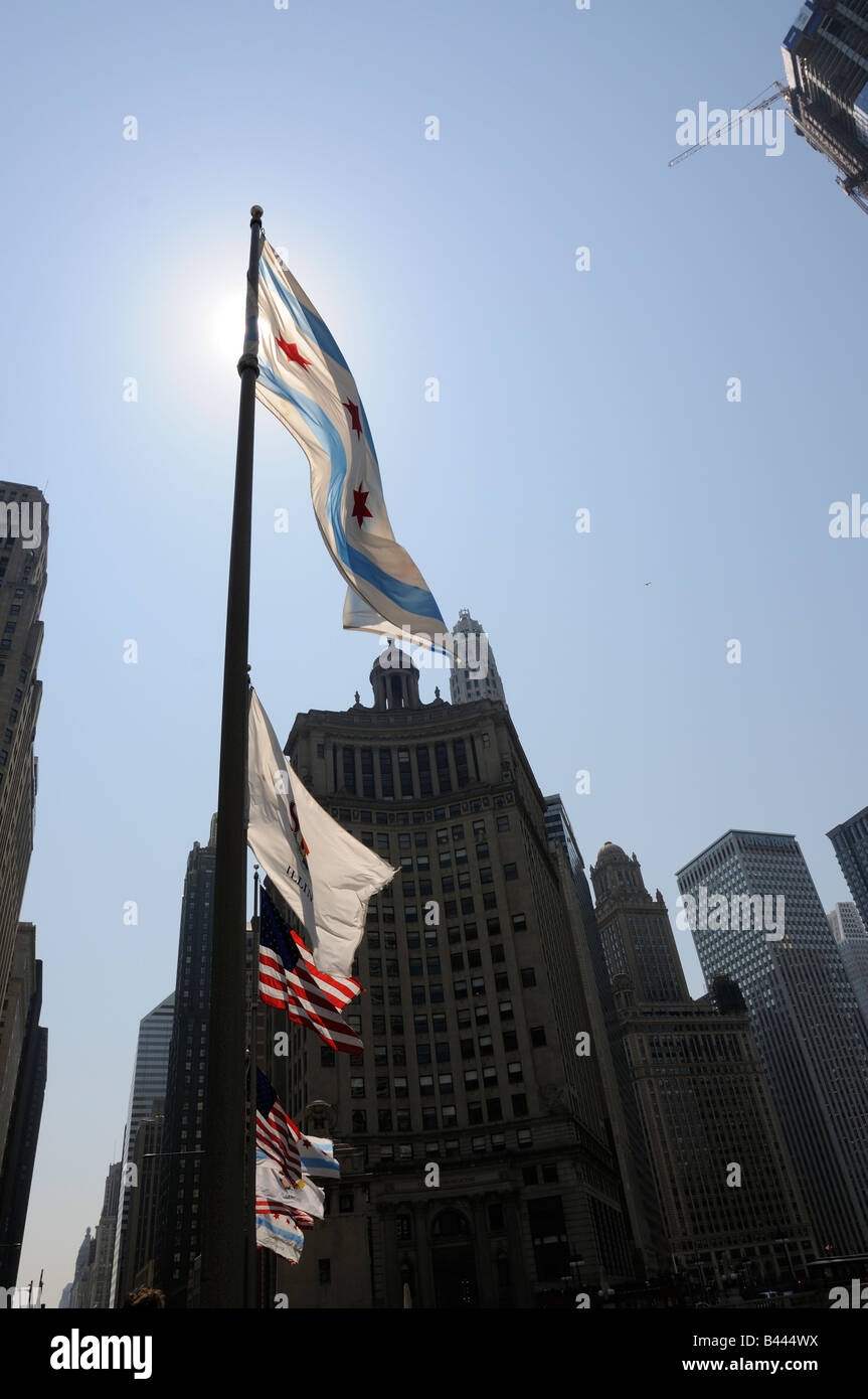 Us flags on buildings hi-res stock photography and images - Alamy