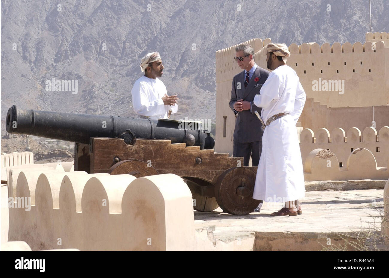 Prince Charles visits the Nakhal Fort in Muscat Oman November 2003 ...
