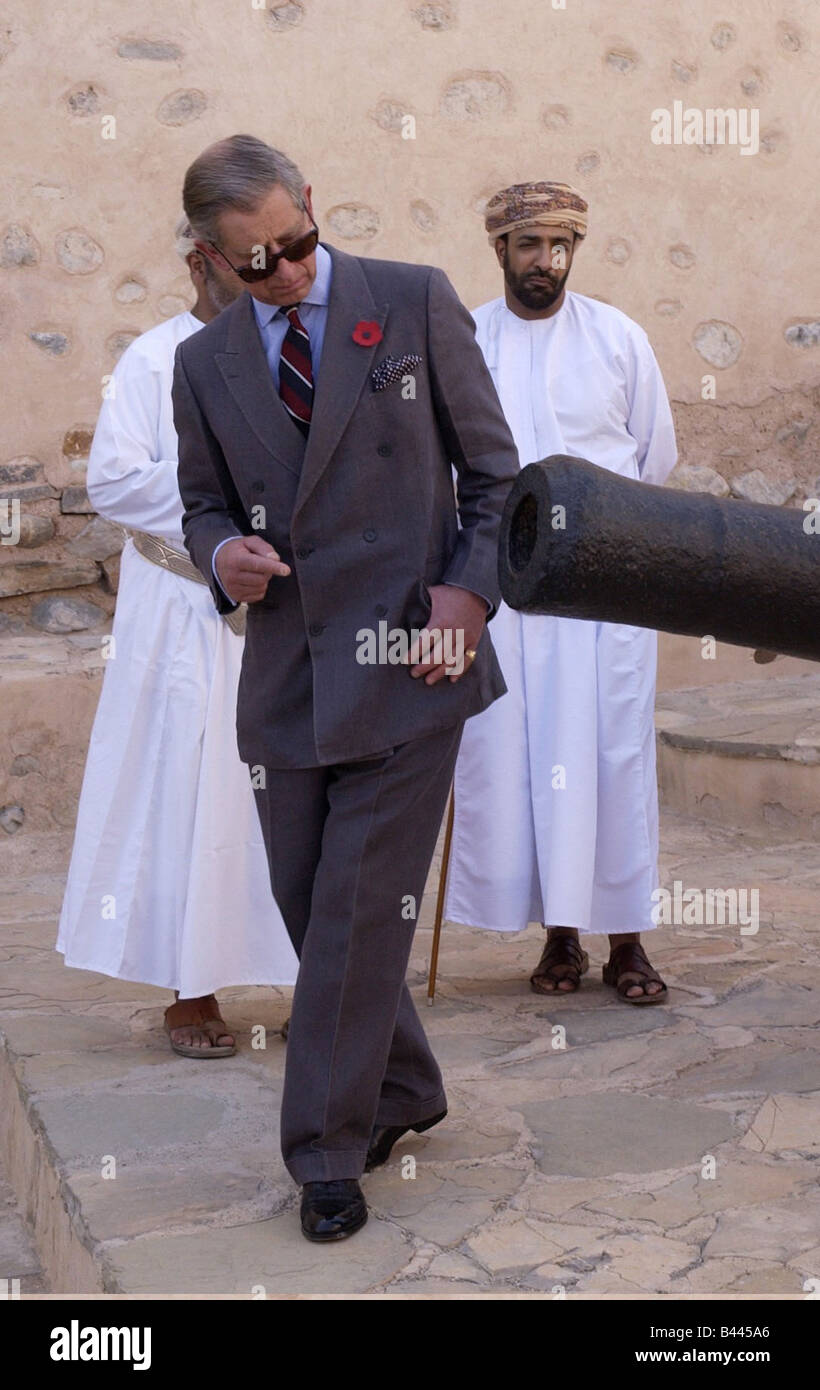 Prince Charles visits the Nakhal Fort in Muscat Oman November 2003 ...