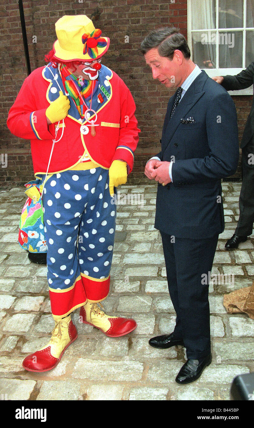 Prince Charles meets Boo Boo the clown at the Princes s Youth Business ...
