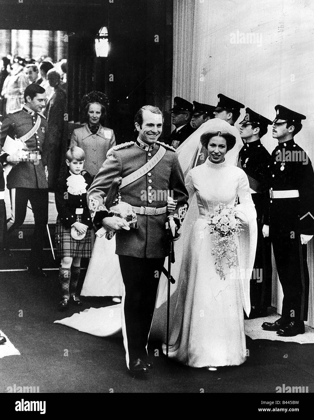 Princess anne wedding november 1973 Black and White Stock Photos ...