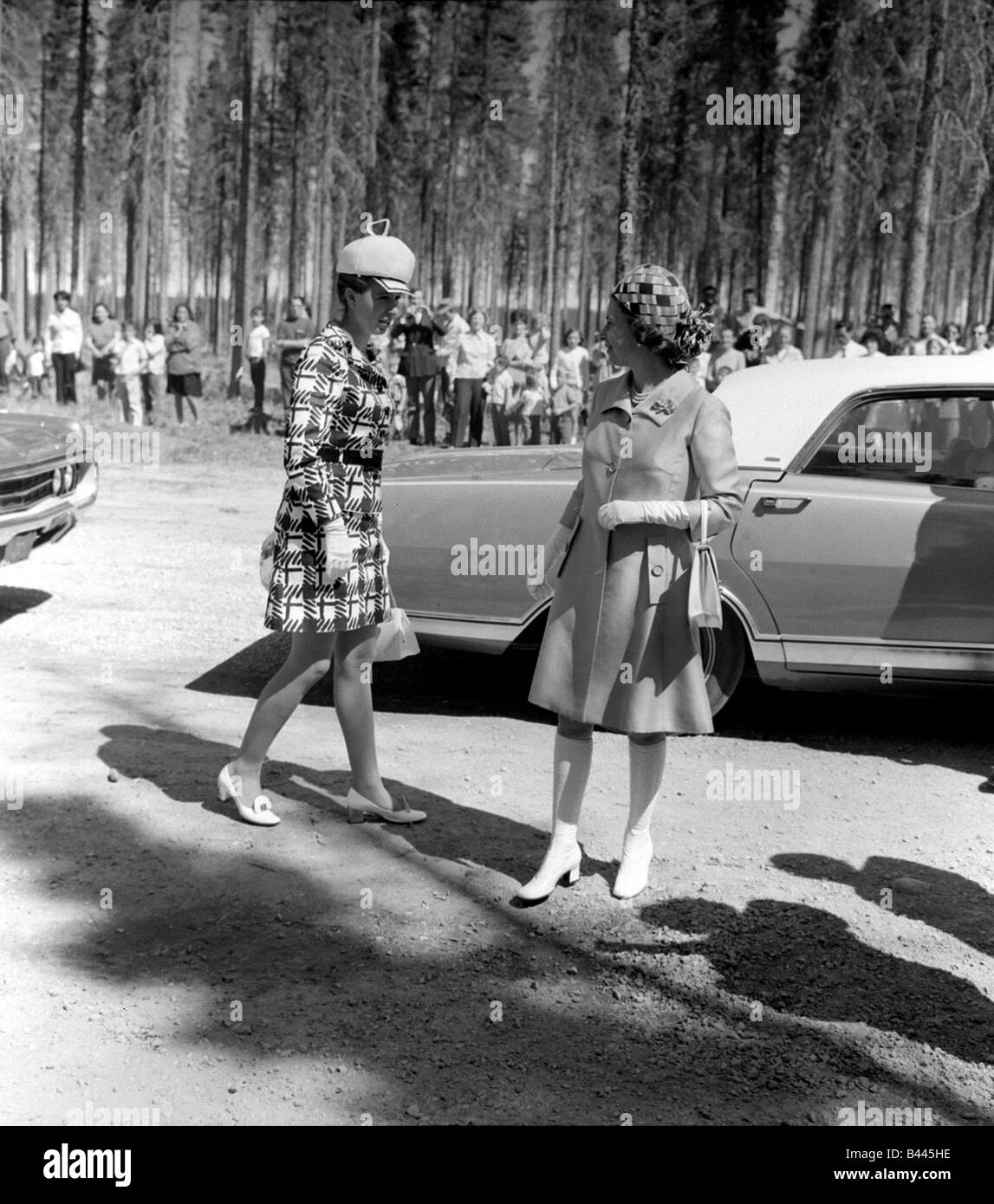 Queen Elizabeth II And Princess Anne on a Royal tour of Canada in 1970 ...