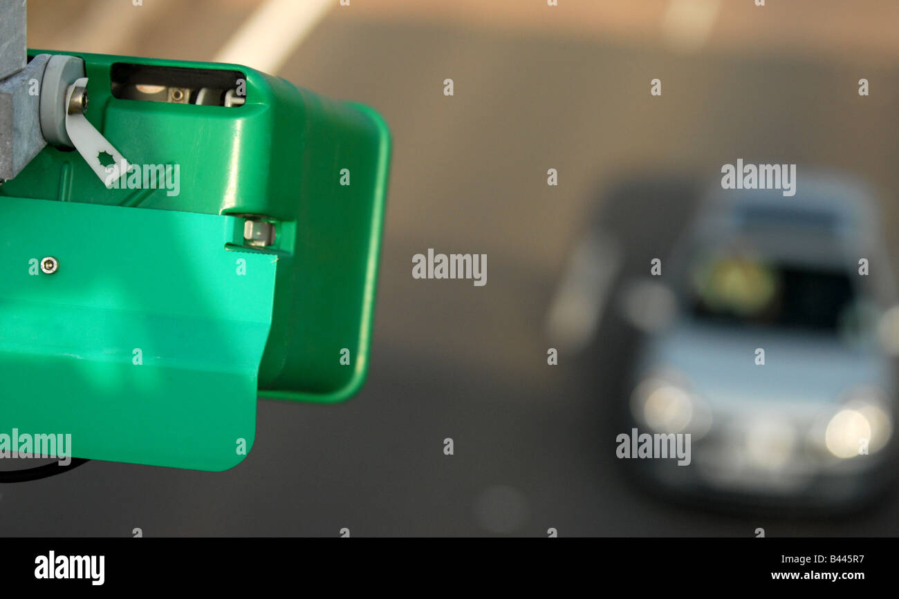 traffic camera on a bridge over a dual carriageway near Exeter in Devon ...