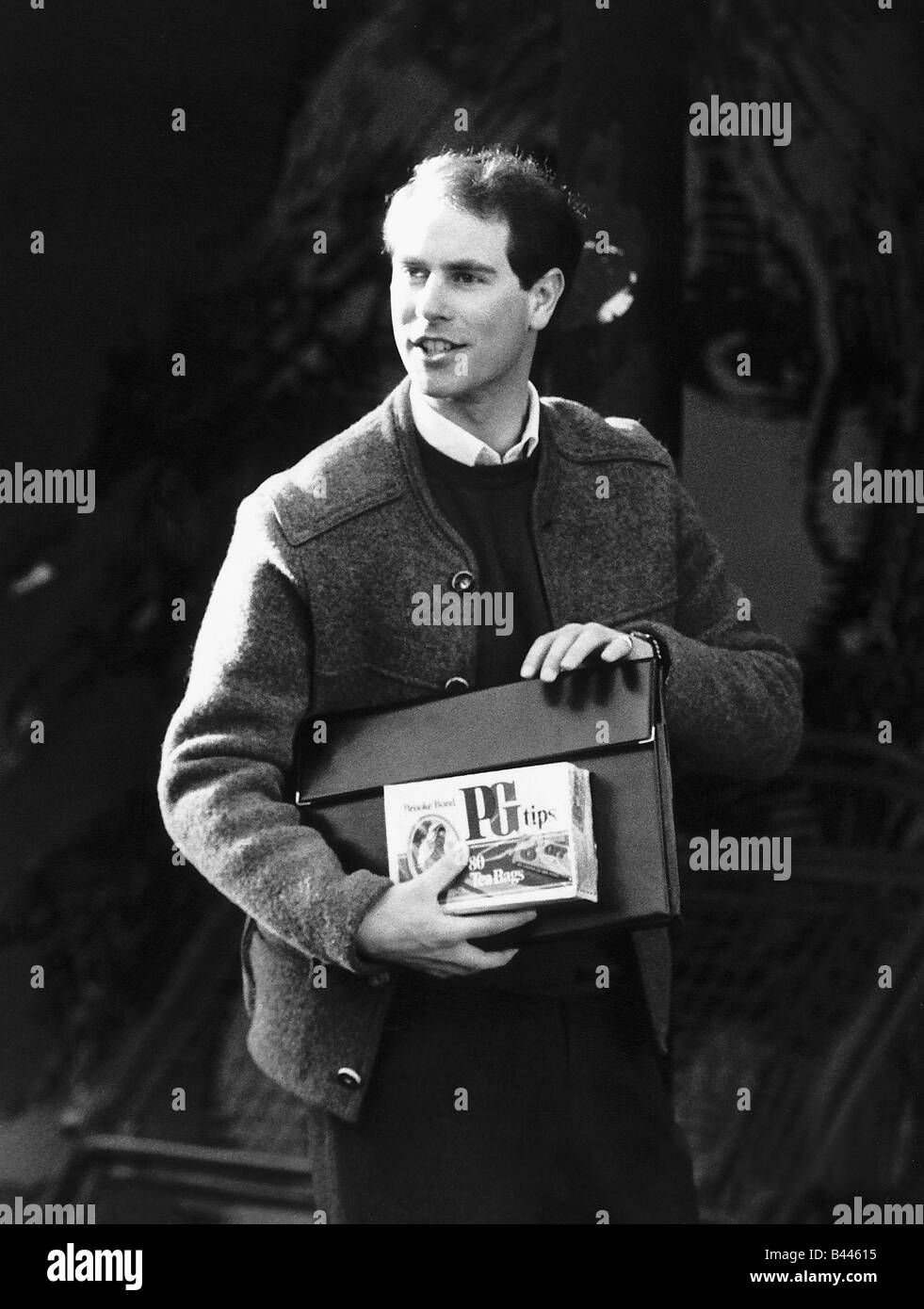 Prince Edward the worlds most famous tea boy reported for work carrying ...