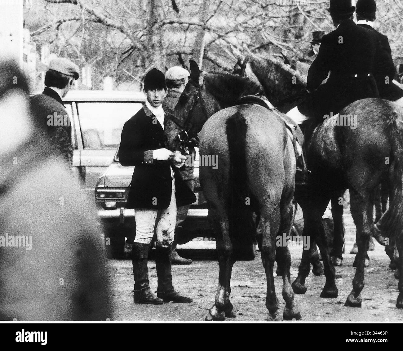 Prince Charles at a fox hunt November 1984 Stock Photo - Alamy