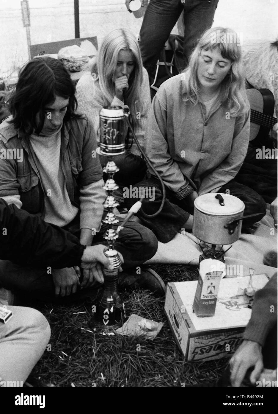 Hippies at Isle Of Wight Festival 1970 Stock Photo - Alamy