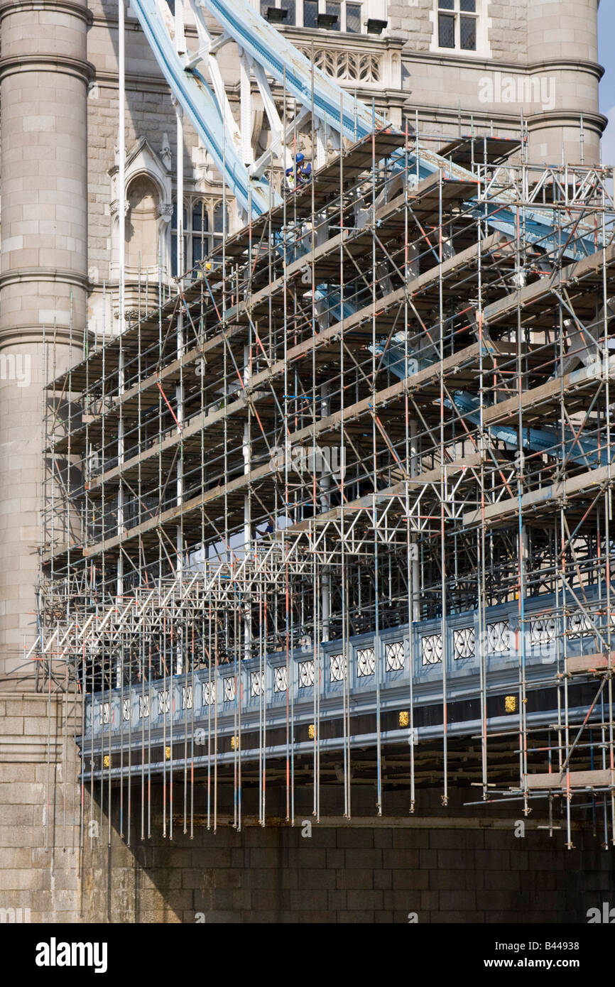 tower bridge refurbishment painting works city of london england uk gb ...