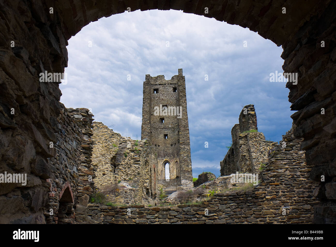 Medieval Castle Ruins Okor Stock Photo - Alamy