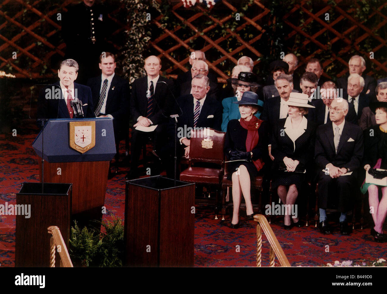 Ronald Reagan Former President of the United States is pictured at a ...