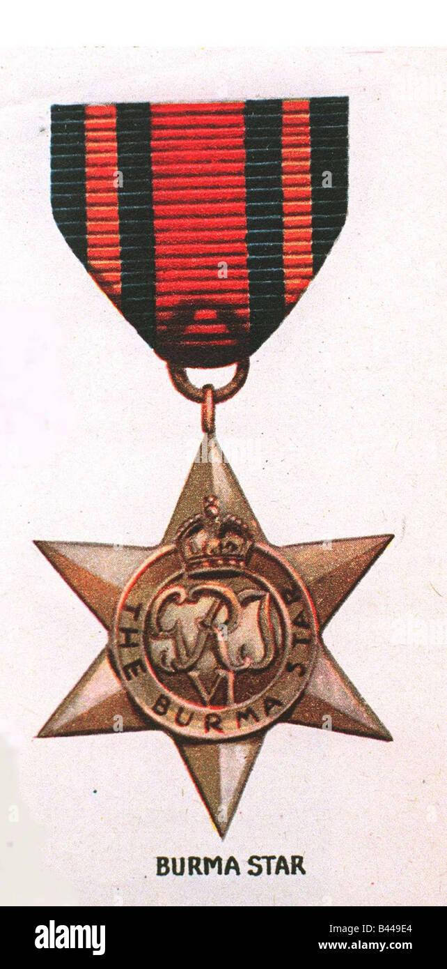 Medals Burma Star Stock Photo - Alamy