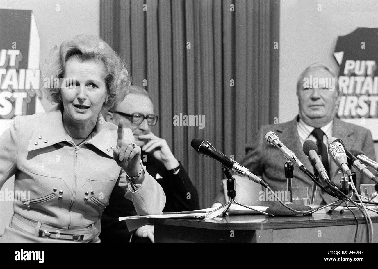 Margaret Thatcher October 1974 election press conference with Edward ...