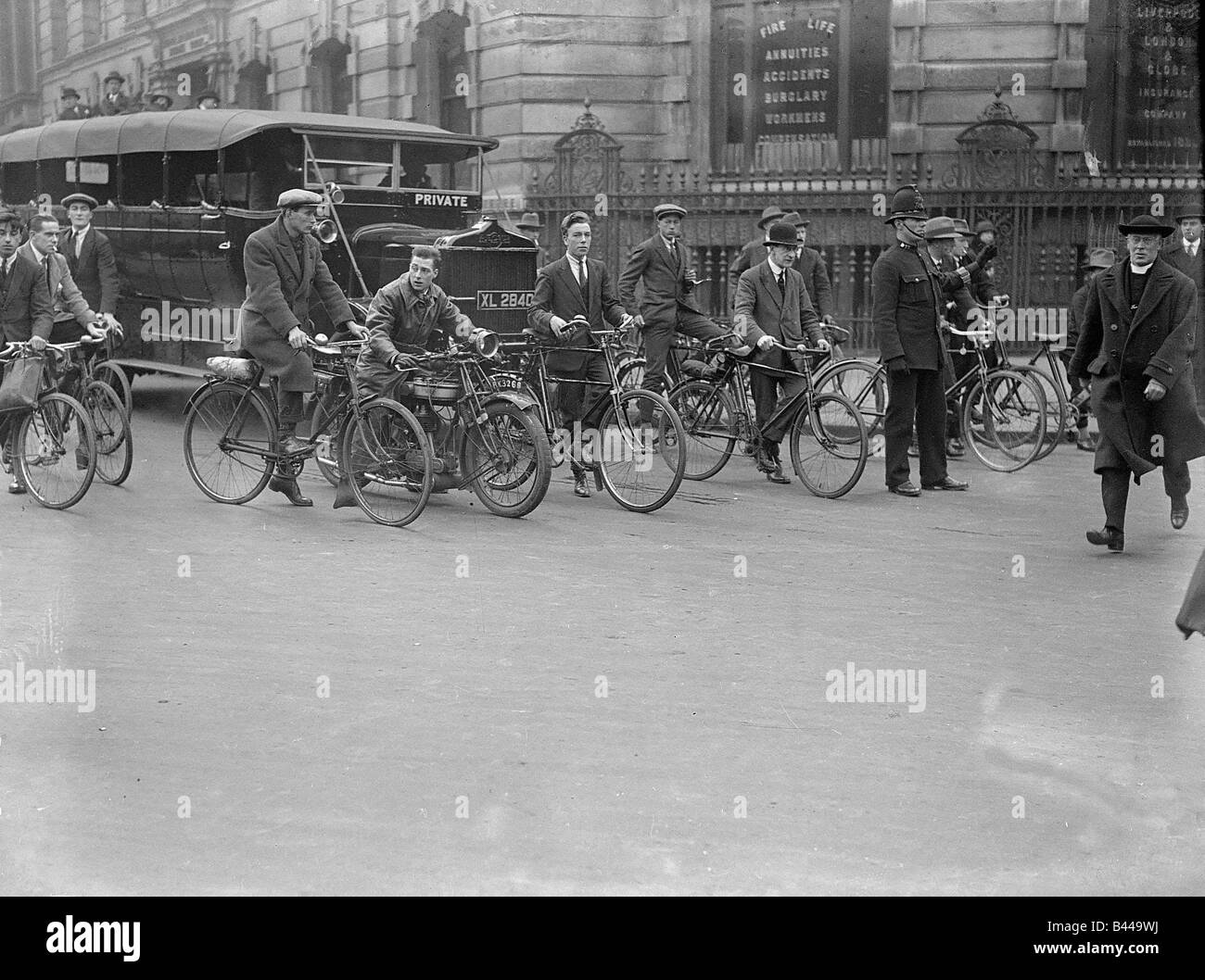 General Strike Scene May 1926 Cyclist at the Bank during the General ...