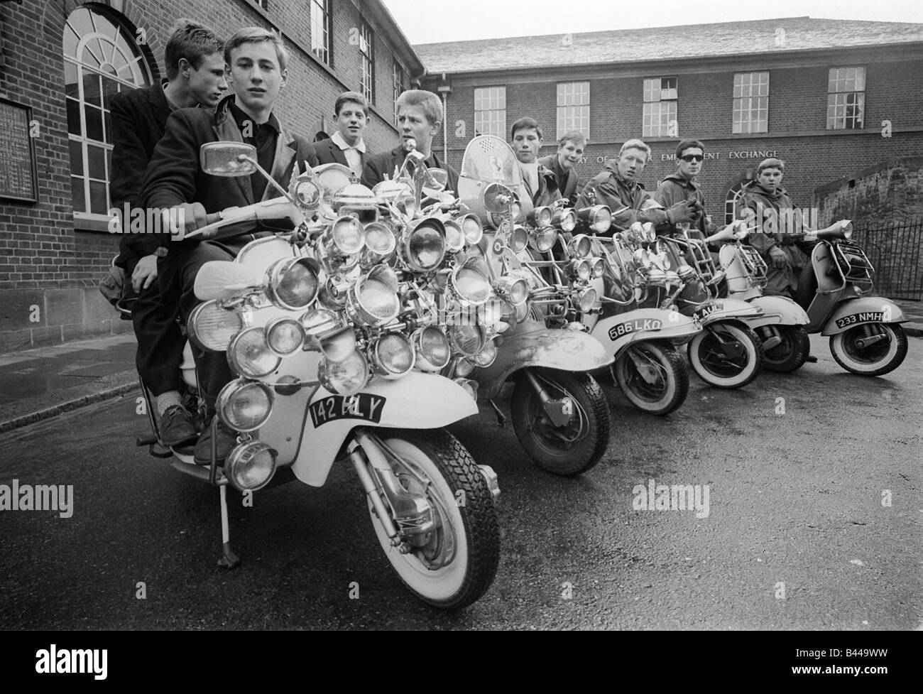 Mods show off their mopeds May 1964 Stock Photo - Alamy