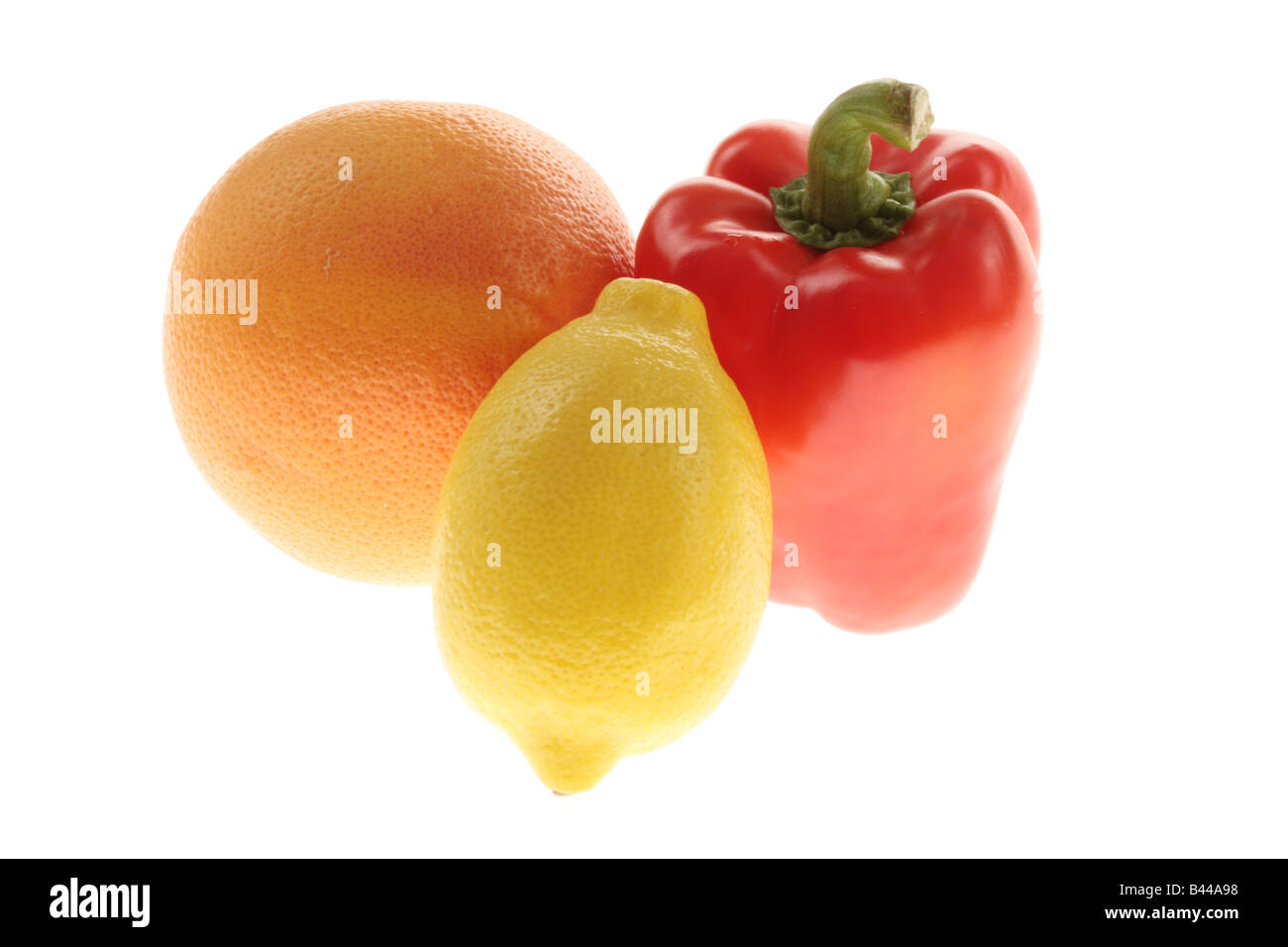 Orange Lemon and Red Pepper Stock Photo - Alamy