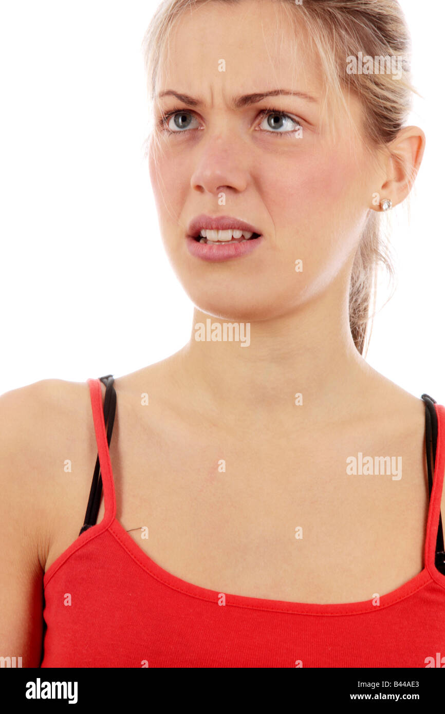 Confused Young Woman Model Released Stock Photo - Alamy