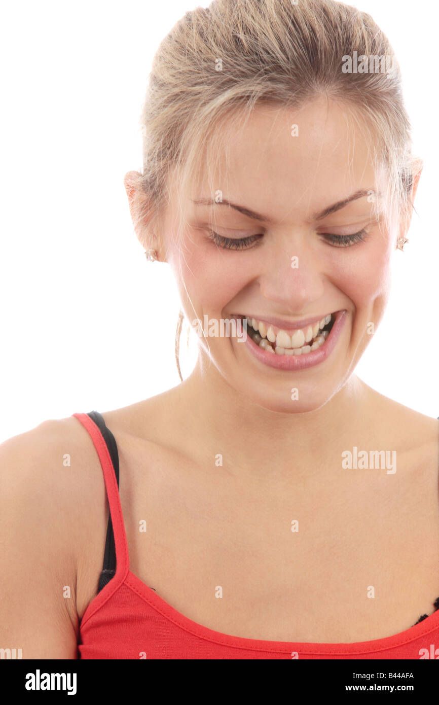 Young Woman Laughing Model Released Stock Photo - Alamy