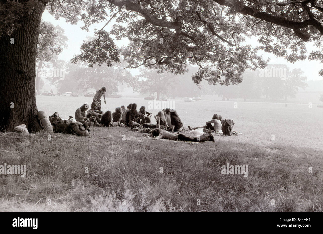 Hippy Festival Windsor Great Park August 1972 Groups of hippies from ...