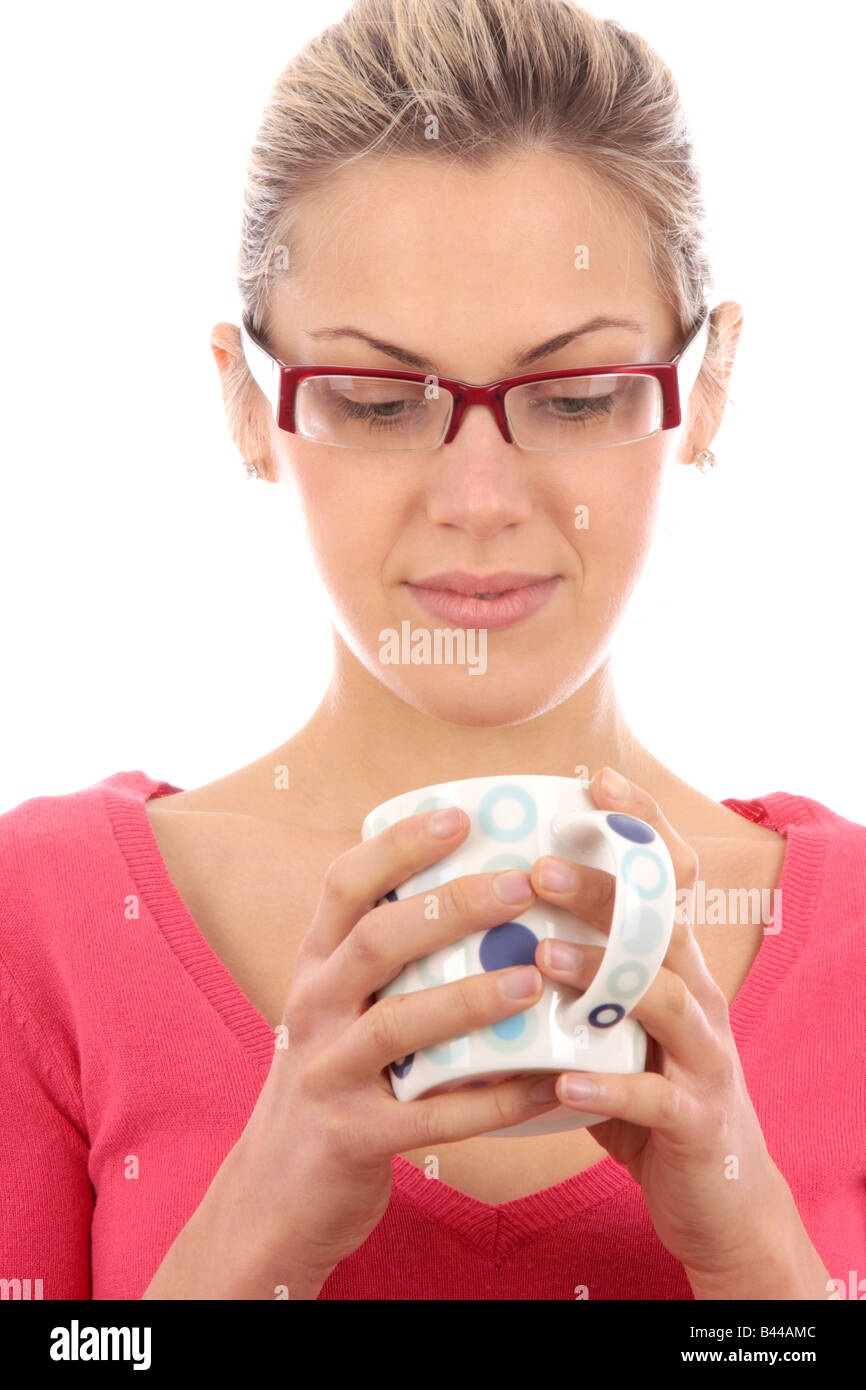 Young Woman Holding Cup of Herbal Tea Model Released Stock Photo - Alamy