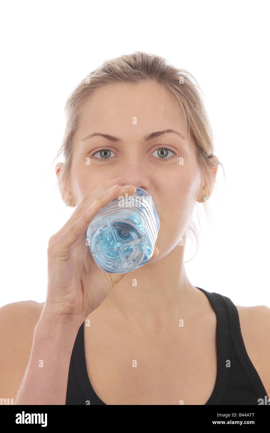 Young Woman Drinking Bottle of Water Model Released Stock Photo - Alamy