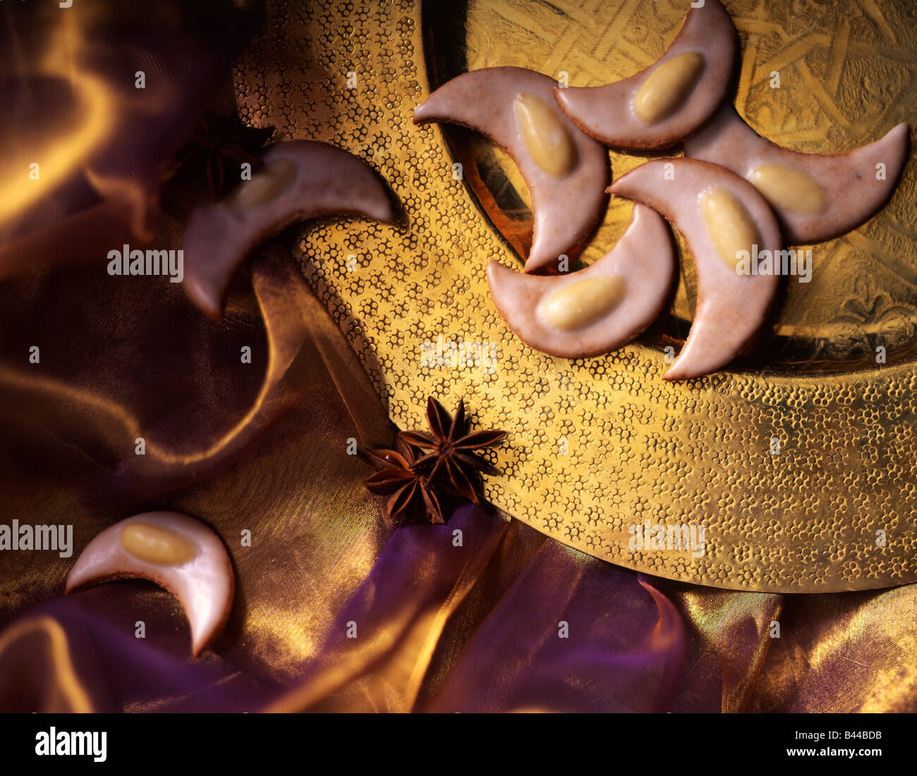 Moon-shaped christmas biscuits Stock Photo - Alamy